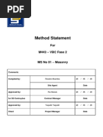 5 Method Statement For BRICK WORKS | PDF | Masonry | Brick