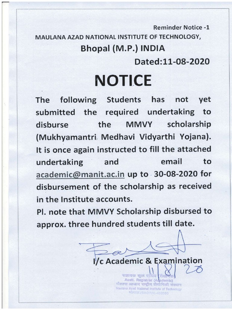 100820NOTICE For MMVY Scholarship | PDF | Sikhism | Business