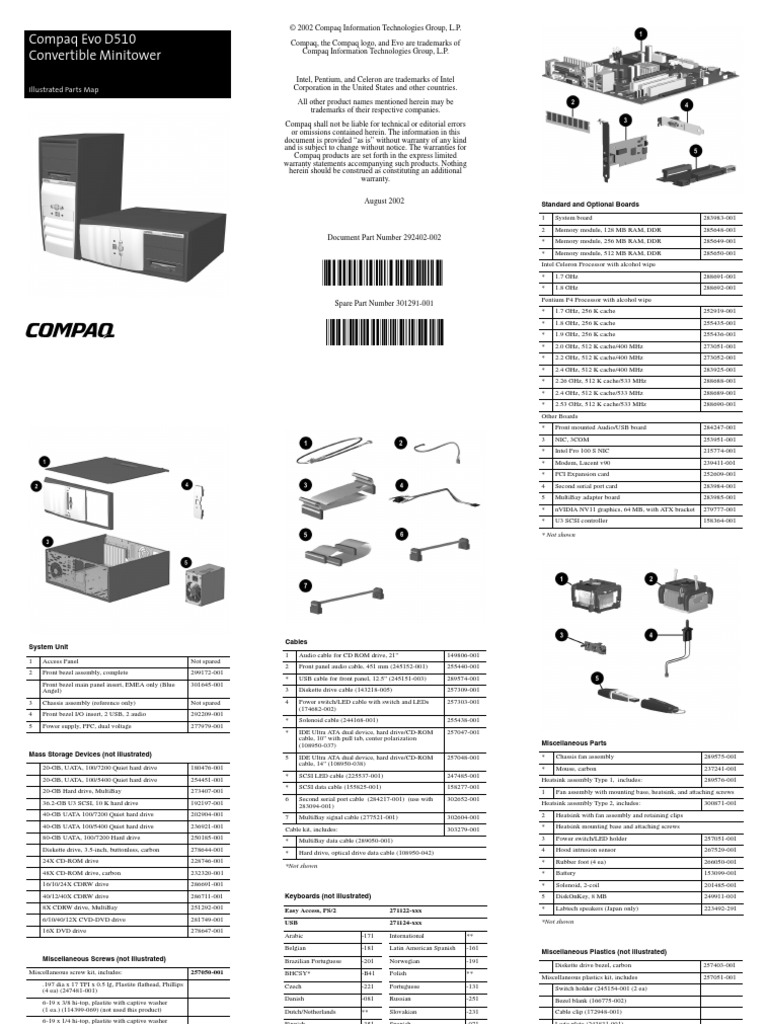 Compaq Evo d510 | PDF | Personal Computing | Microcomputers