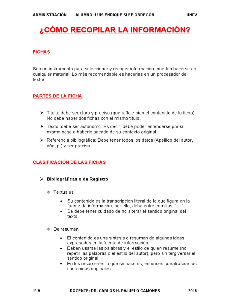 Cómo Recopilar La Información | PDF | Información | Ciencia cognitiva