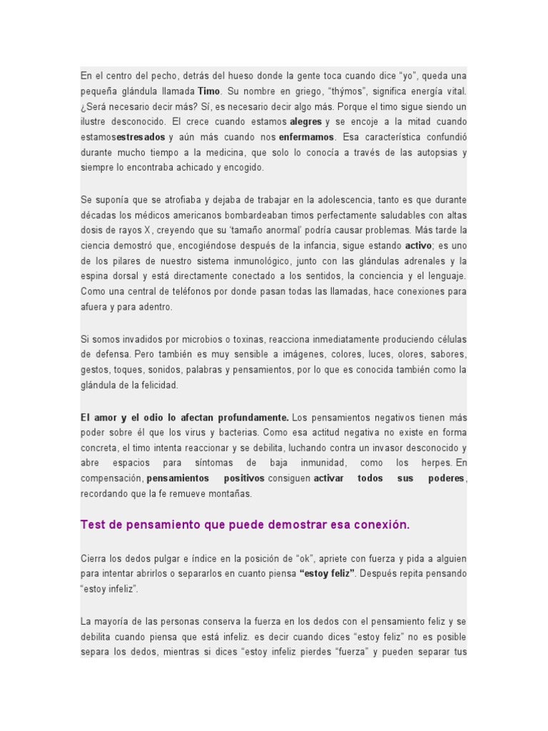 Timusul Glanda Fericirii Si A Emotiei | Descargar gratis PDF | Sistema ...