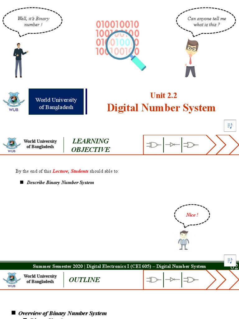 Week 2 - Lecture 2.2 - Digital Eelctronics - I - Digital Number System ...