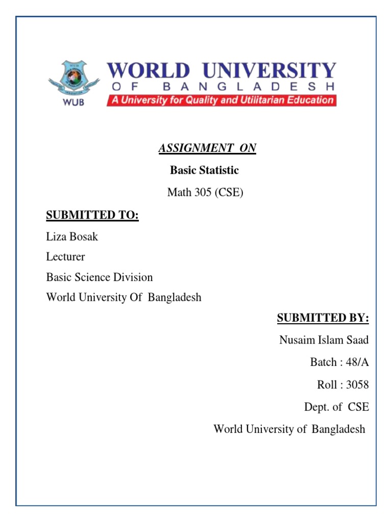 Basic Statistic: Math 305 (CSE) | PDF | Net Income | Teaching Mathematics