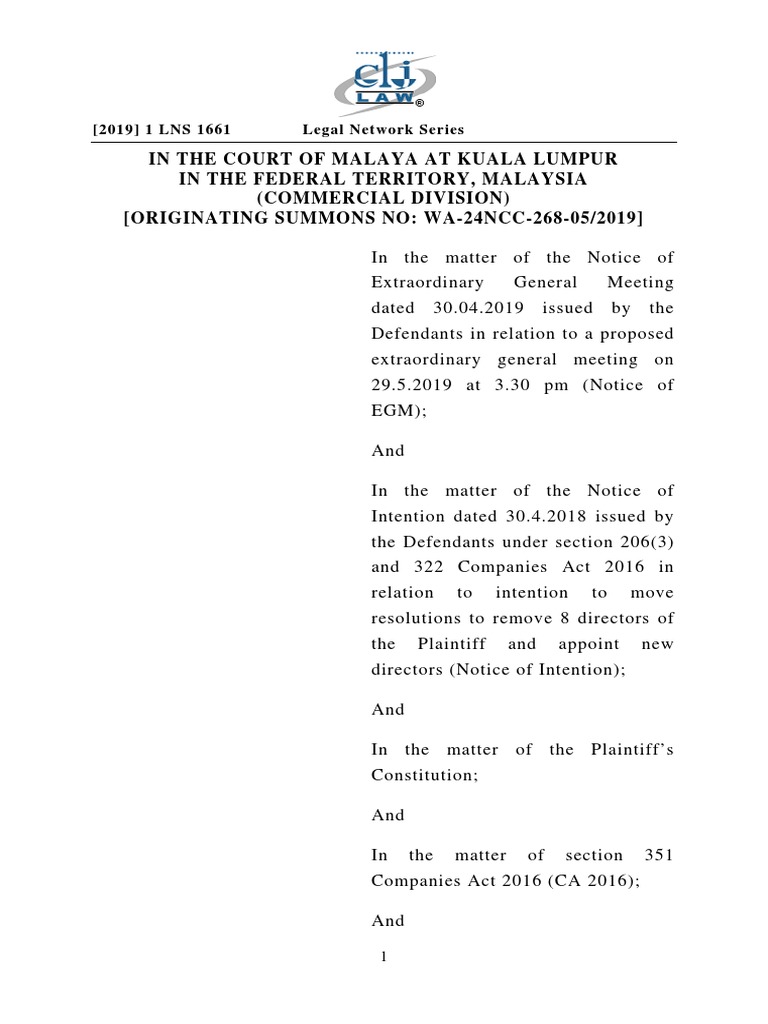 EGM Legal Dispute: Seacera Group Case | PDF | Declaratory Judgment | Injunction