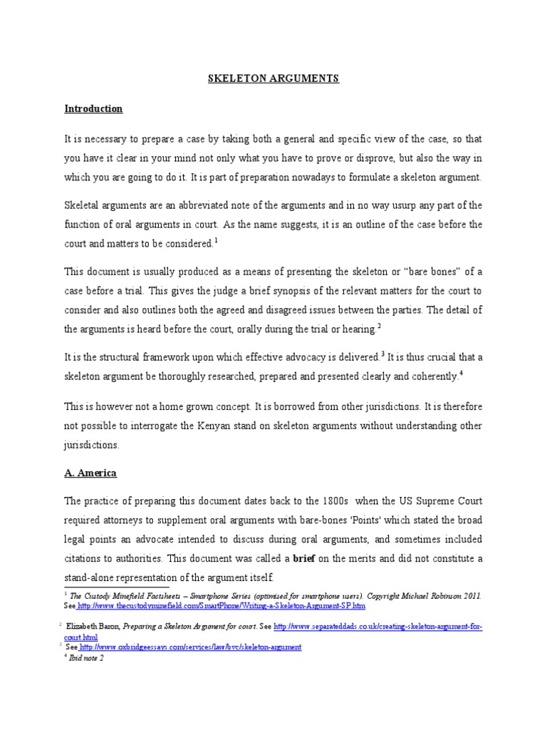SKELETON ARGUMENTS (Final Introduction) | PDF | Brief (Law) | Justice