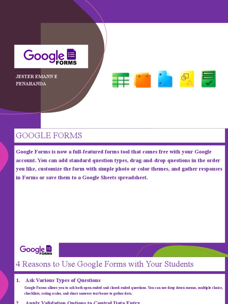 Google Forms Presentation | PDF | Question | Multiple Choice