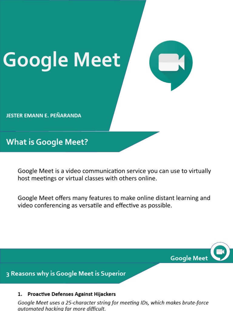 Google Meet Presentation | PDF | Gmail | System Software