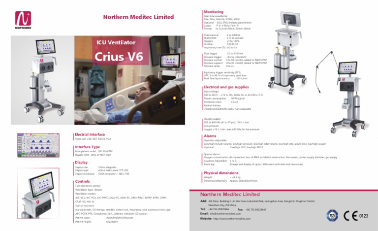 Northern Brochure ICU Ventilator - Crius V6 0320Eng (1) - CE标识 | PDF | Pulmonology | Clinical ...