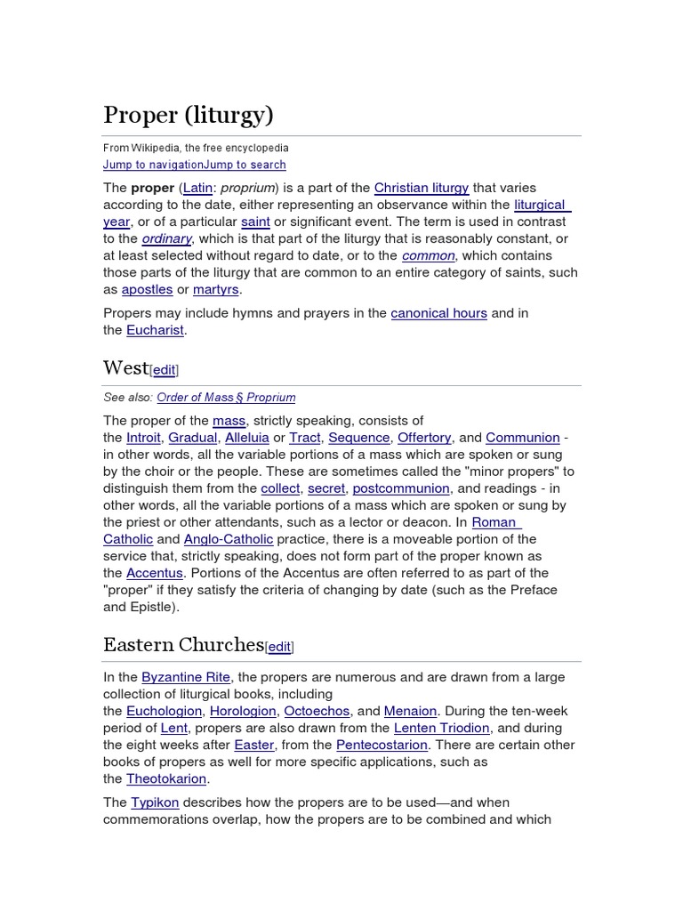 Proper (Liturgy) : Ordinary Common | PDF | Mass (Liturgy) | Christian ...
