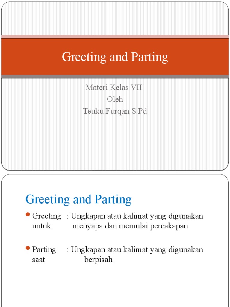 Greeting and Parting Kelas VII | PDF
