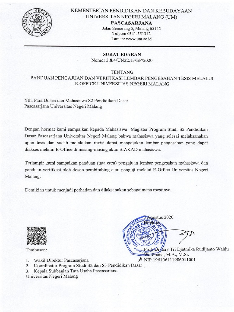 Surat Edaran Panduan Pengajuan Dan Verifikasi Lembar Pengesahan Dari ...