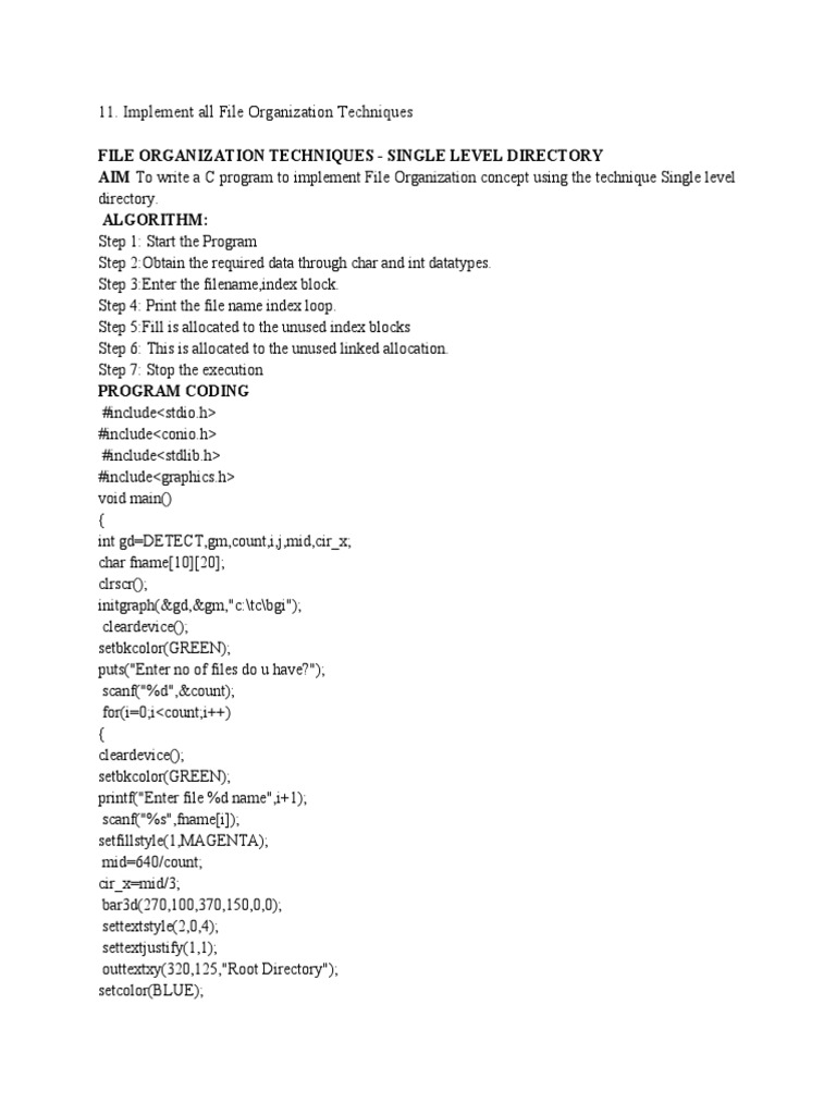 Implement All File Organization Techniques | PDF | Software Engineering ...