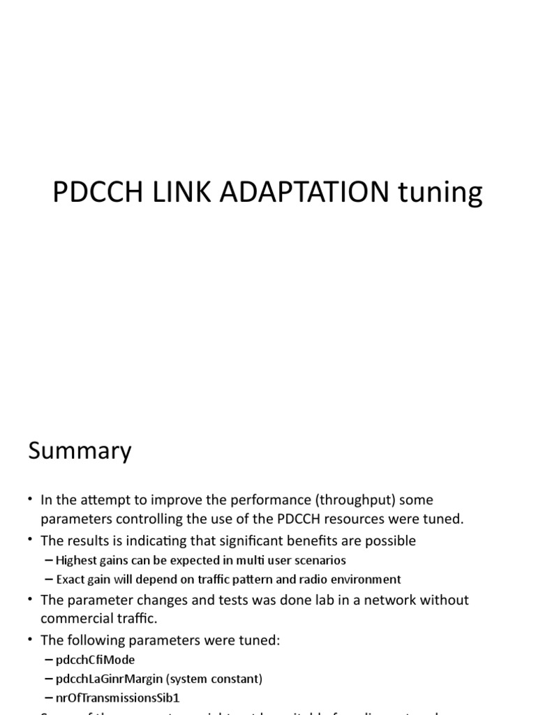 LTE PDCCH LINK ADAPTATION Tuning | PDF | Transmission Control Protocol ...