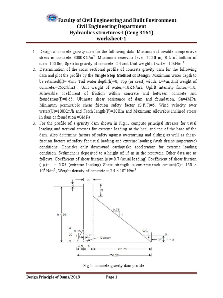 Worksheet One | Download Free PDF | Dam | Soil Mechanics