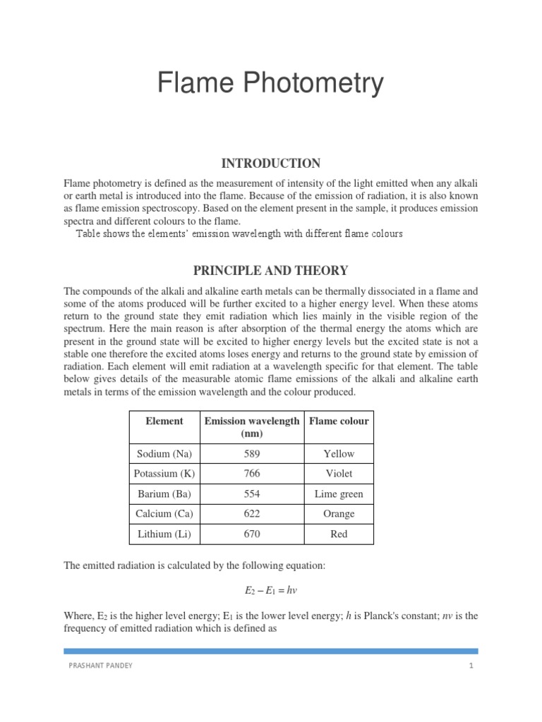Flame Photometry PDF | PDF | Emission Spectrum | Ion