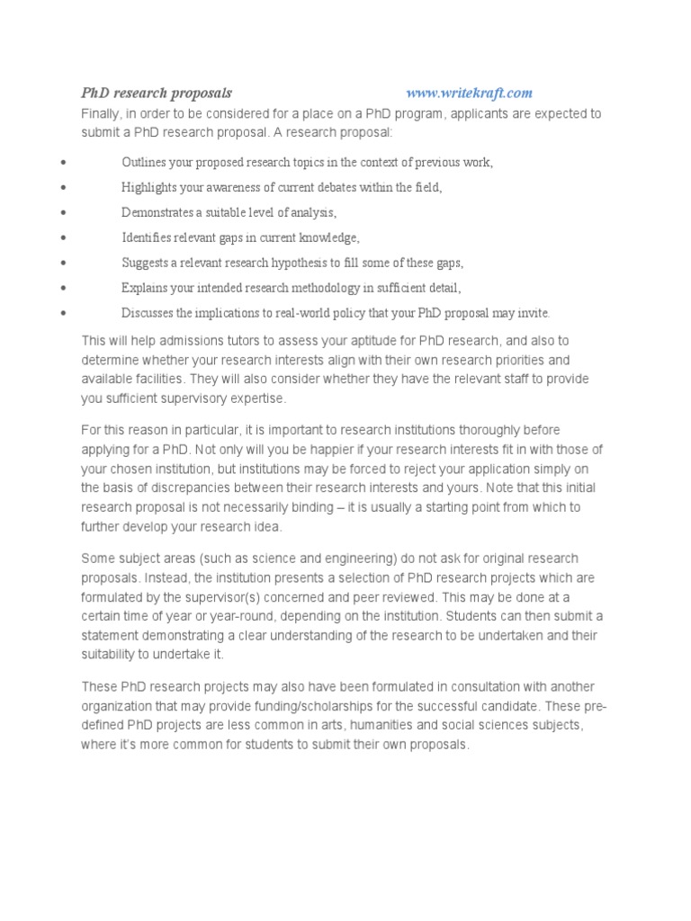 PHD Research Proposals WWW | PDF
