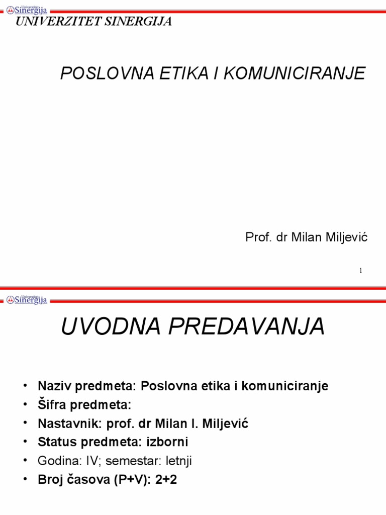 Pek Prvo Predavanje | PDF