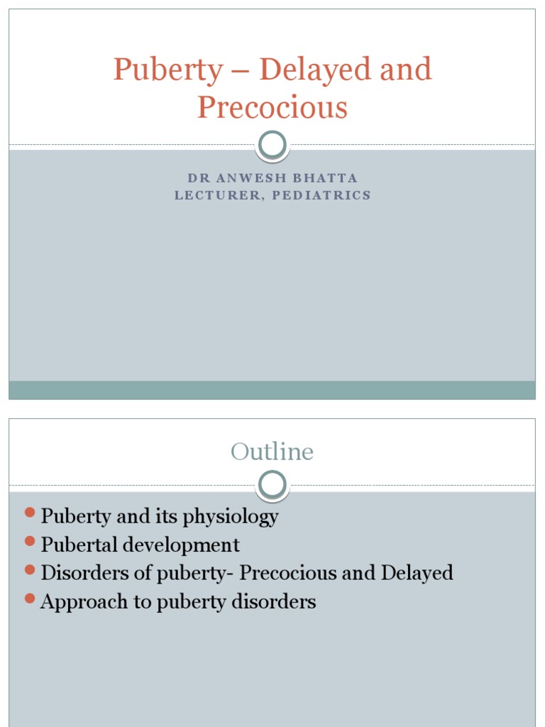 Puberty Delayed And Precocious Pdf Puberty Endocrinology