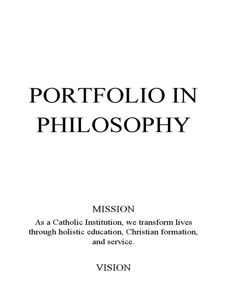 Portfolio in Philosophy: Mission | PDF | Career & Growth | Social Science