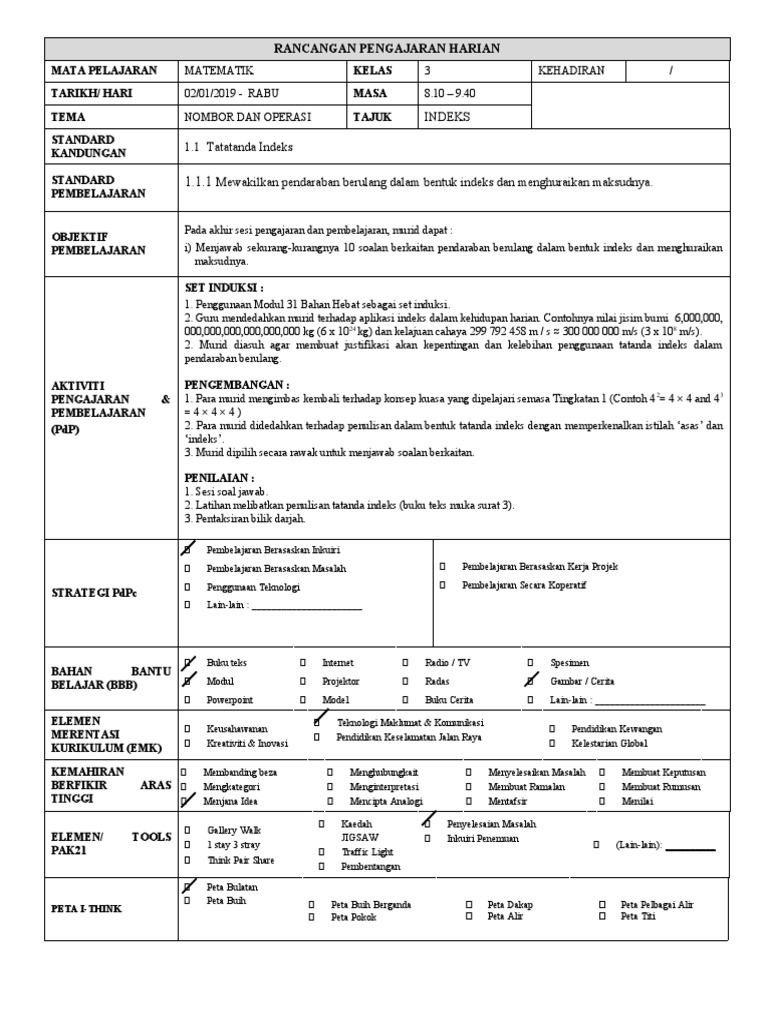 RPH T3 Minggu 1 | PDF
