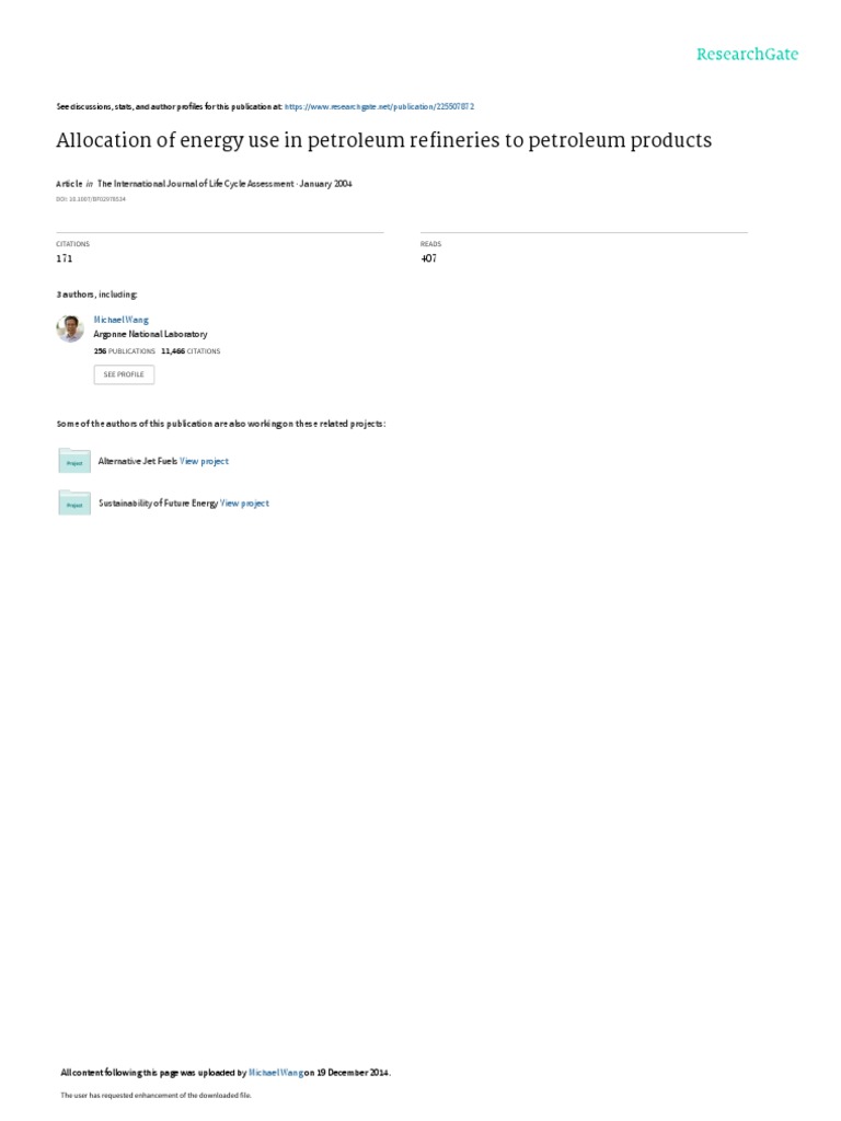 Allocation of Energy Use in Petroleum Refineries T PDF | PDF | Oil ...