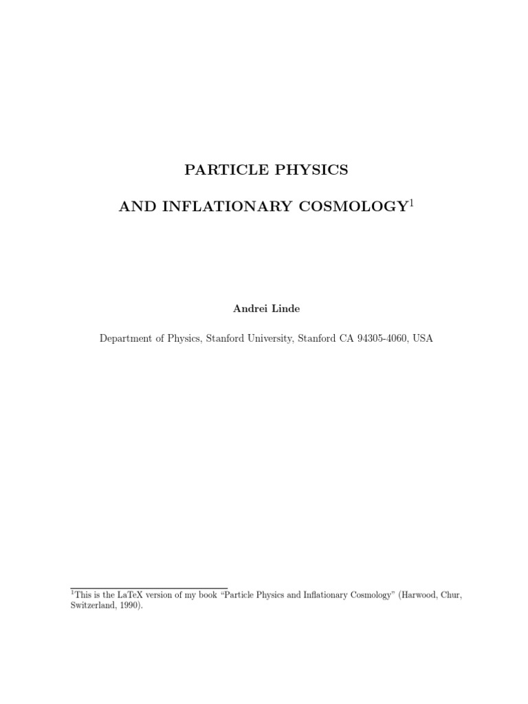 Particle Physics & Inflationary Cosmology | PDF | Inflation (Cosmology ...