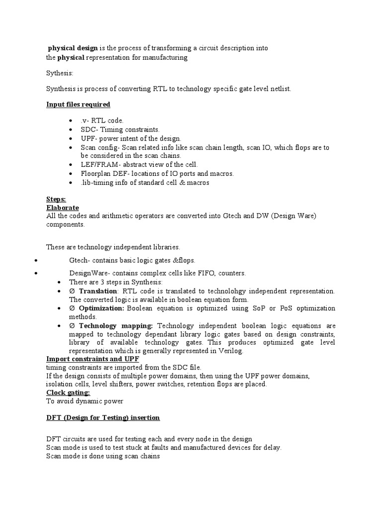 Input Files Required | PDF | Logic Synthesis | Electronic Engineering