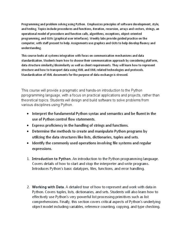Python Programming Principles and Problem Solving | PDF | Python ...