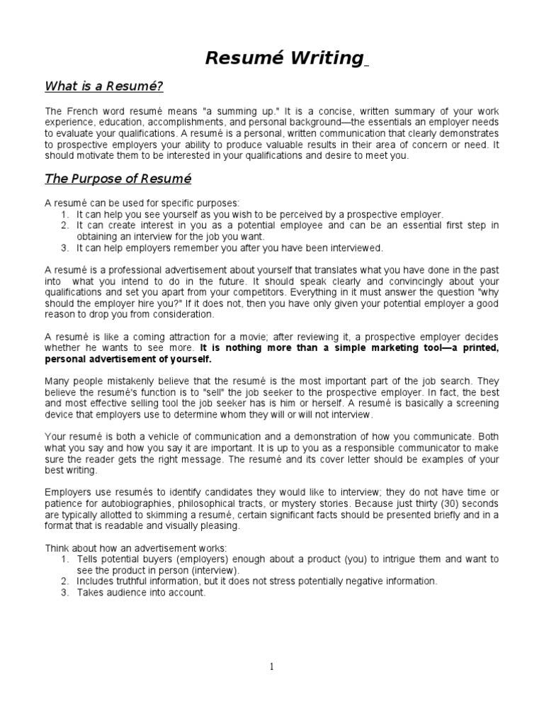 Resume Writing | PDF | Résumé | Typefaces