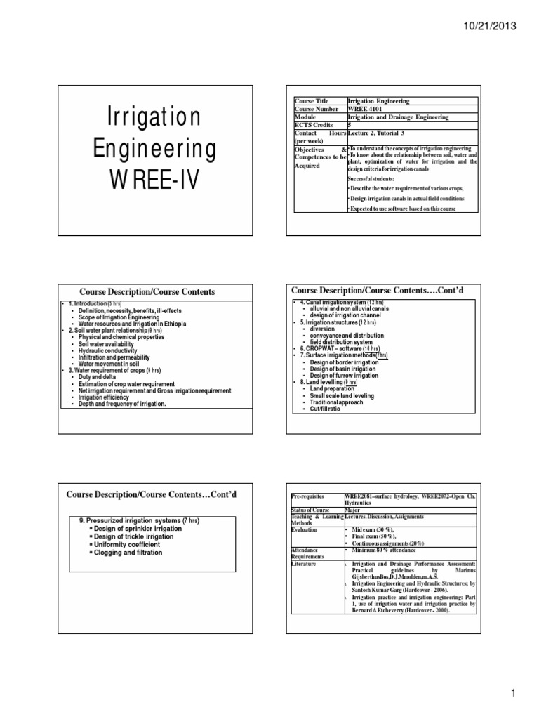 Chapter 1 Ed | PDF | Irrigation | Agriculture