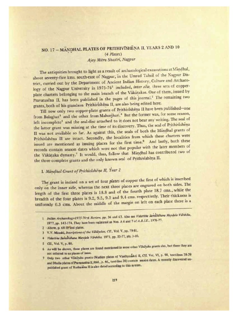 Mandhal CP of Prithvishena II | PDF