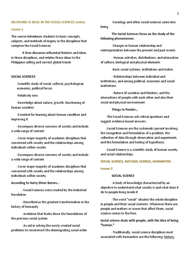 Understanding the Foundations of Social Science: A Summary of Key ...