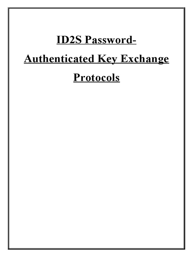 ID2S Password-Authenticated Key Exchange Protocols | PDF | Password | Key (Cryptography)