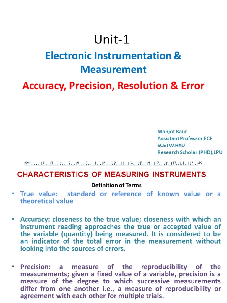 Acvuracy Precision Error Unit-1 | PDF | Normal Distribution | Errors ...
