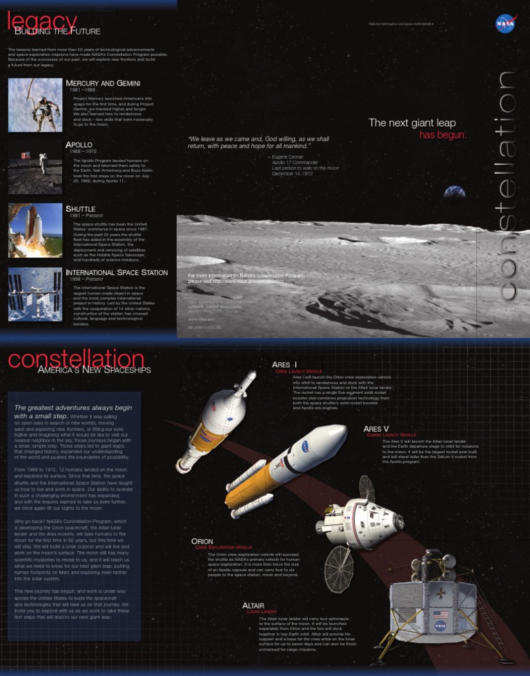 Constellation Program Brochure | PDF | Orion (Spacecraft) | Nasa