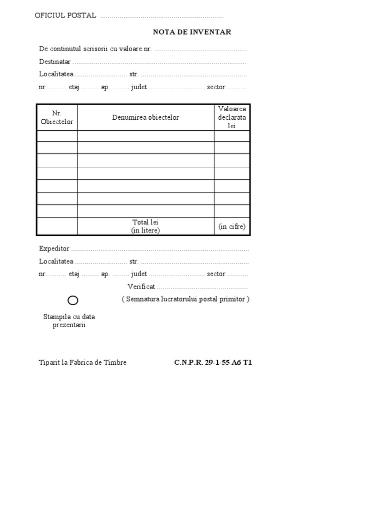 Nota de Inventar | PDF