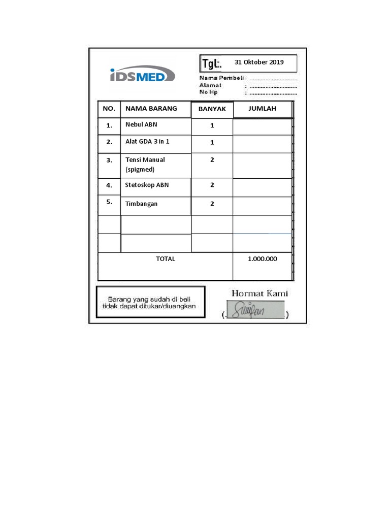Nota Alkes | PDF