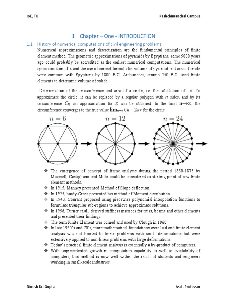 1 Chapter - One - INTRODUCTION: 1.1 History of Numerical Computations ...