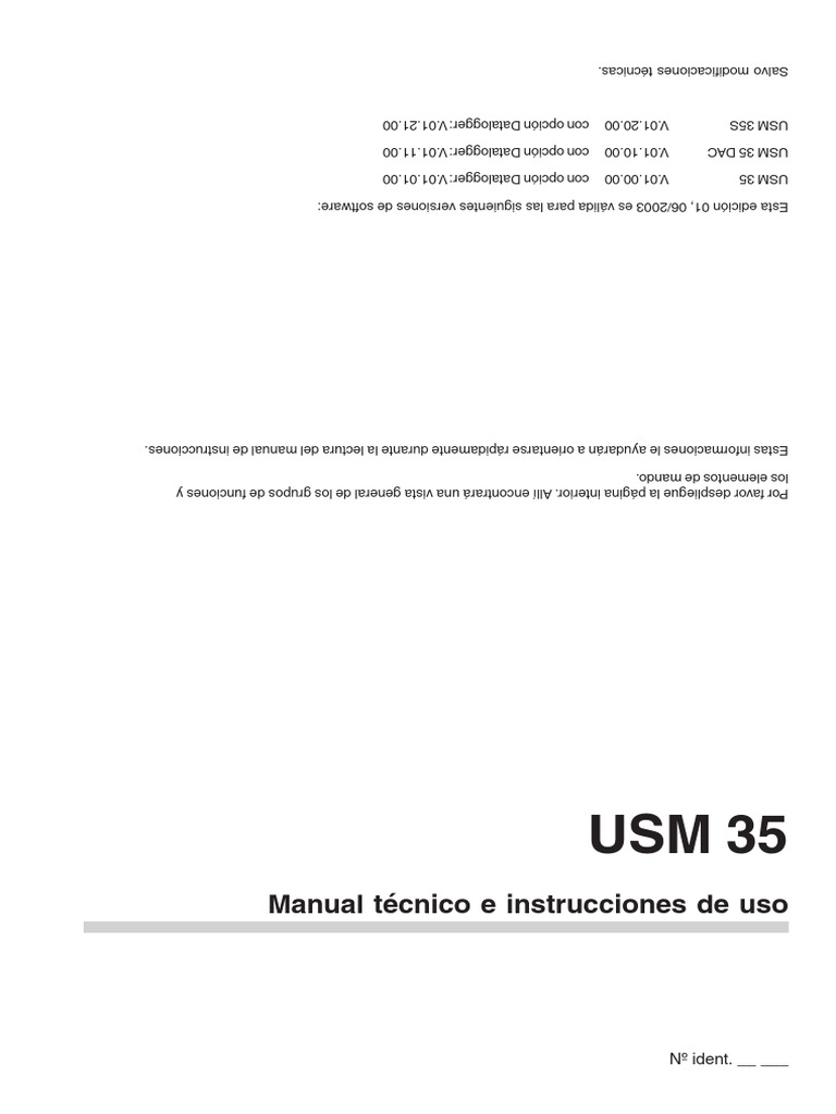 Manual Usm35 Es PDF | Descargar gratis PDF | Sonido | Medición