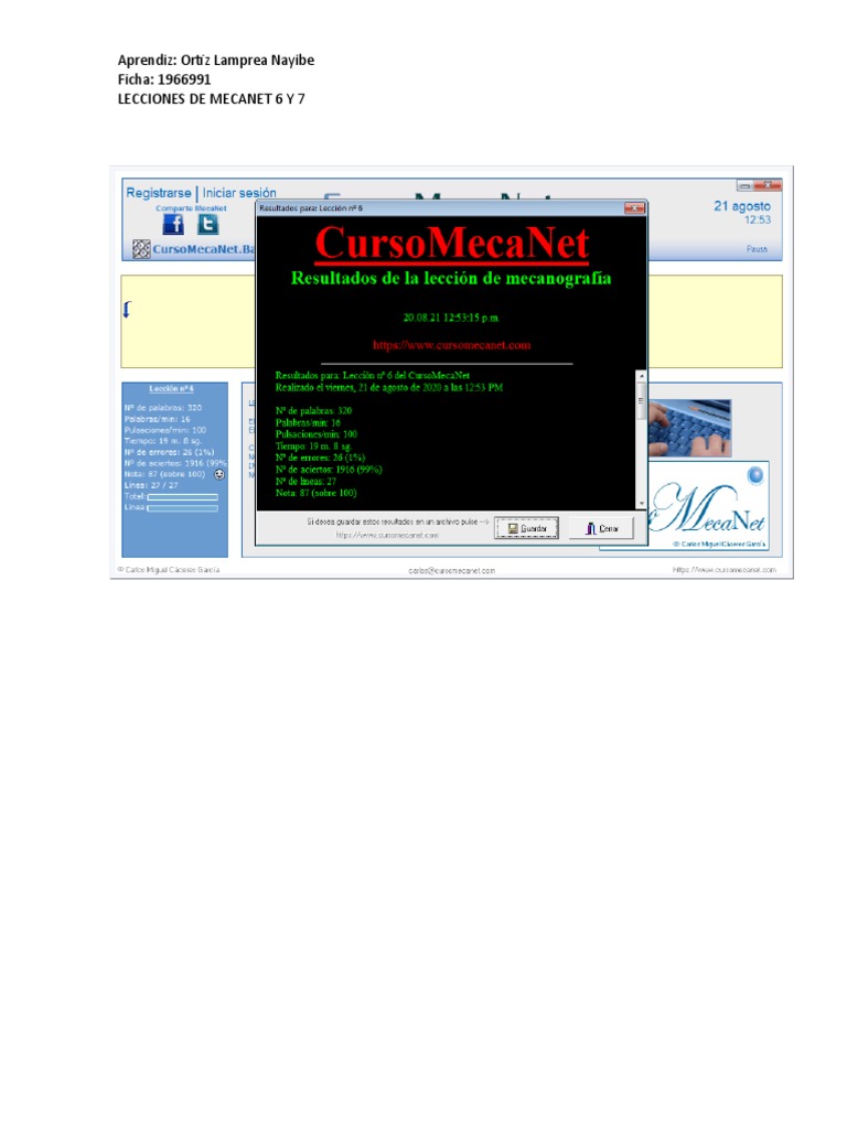 Lecciones de Mecanet 6 y 7 | PDF