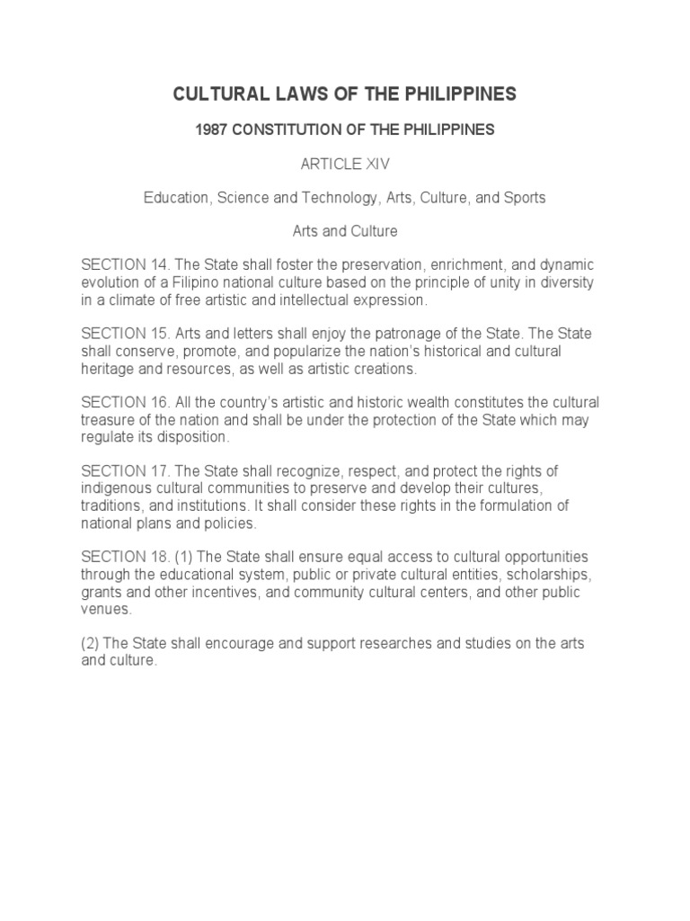 Cultural Laws | PDF | Cultural Heritage | President Of The Philippines
