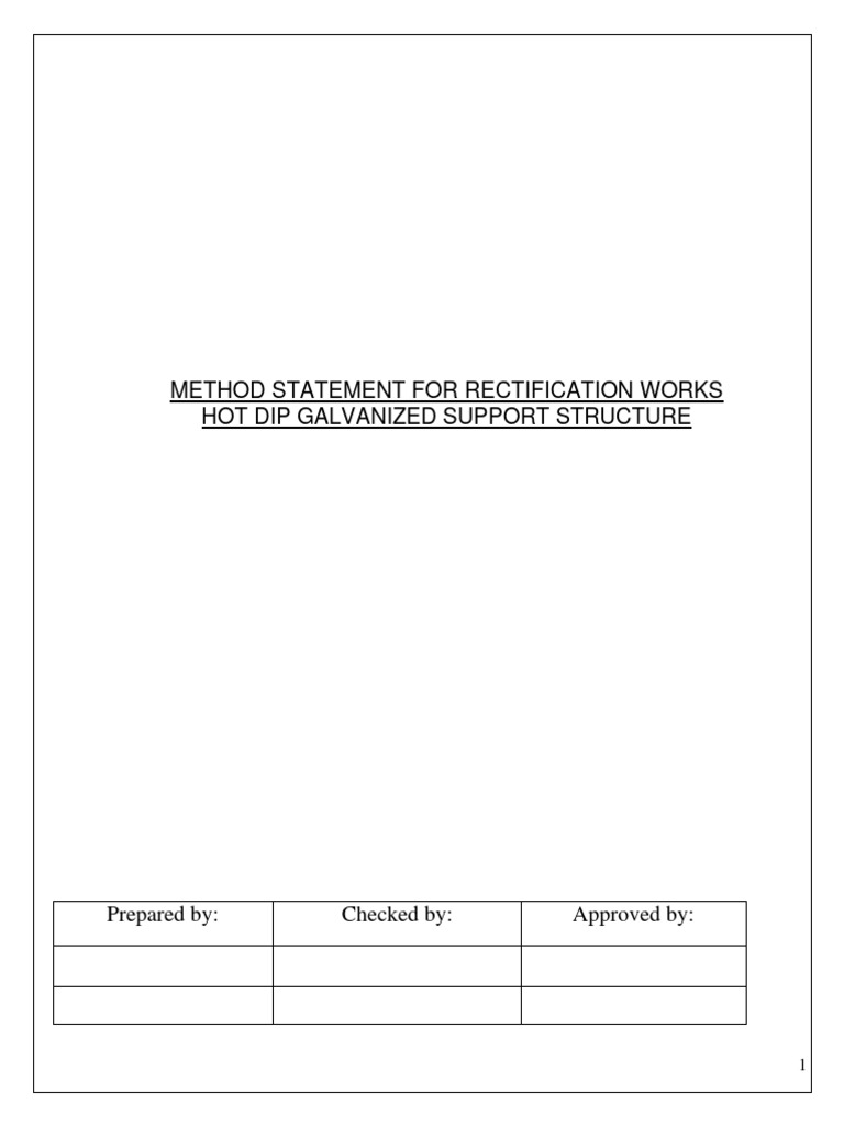 Method Statement For Snag Works | PDF | Galvanization | Industrial ...
