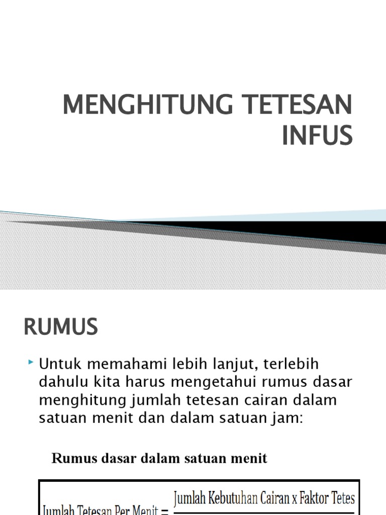 Rumus Menghitung Tetesan Infus | PDF