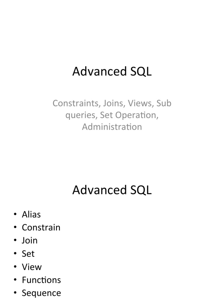 BPA DBMS Chapter5 - Advanced SQL | PDF | Relational Database | Table (Database)