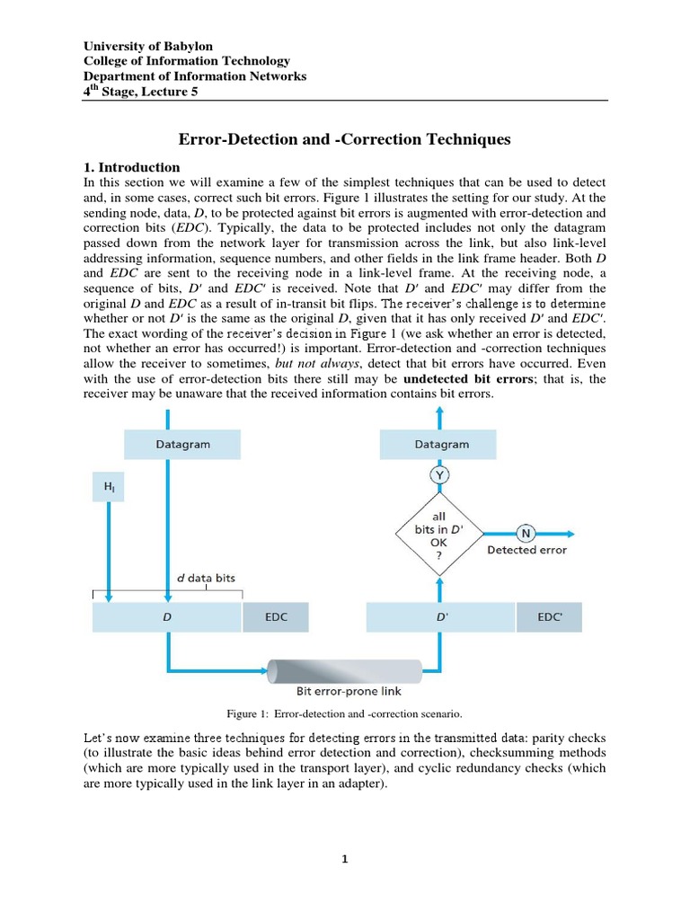 Error Detection And Correction Techniques Pdf Error Detection And Correction Fault Tolerance