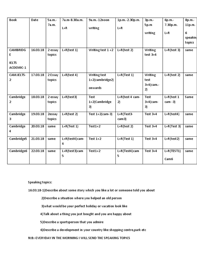 Routine Ielts | PDF | Standardized Tests | Tests