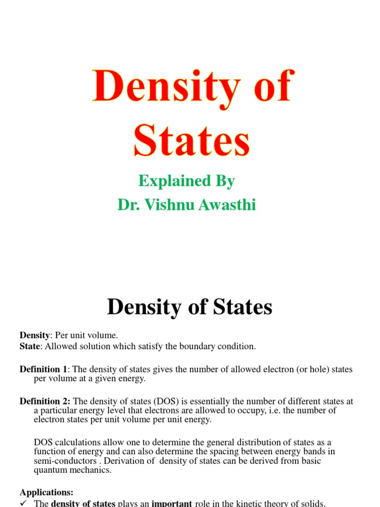 Density of States Final PDF | PDF