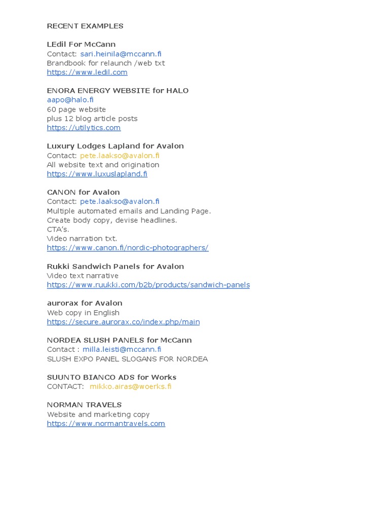 Recent Examples | PDF