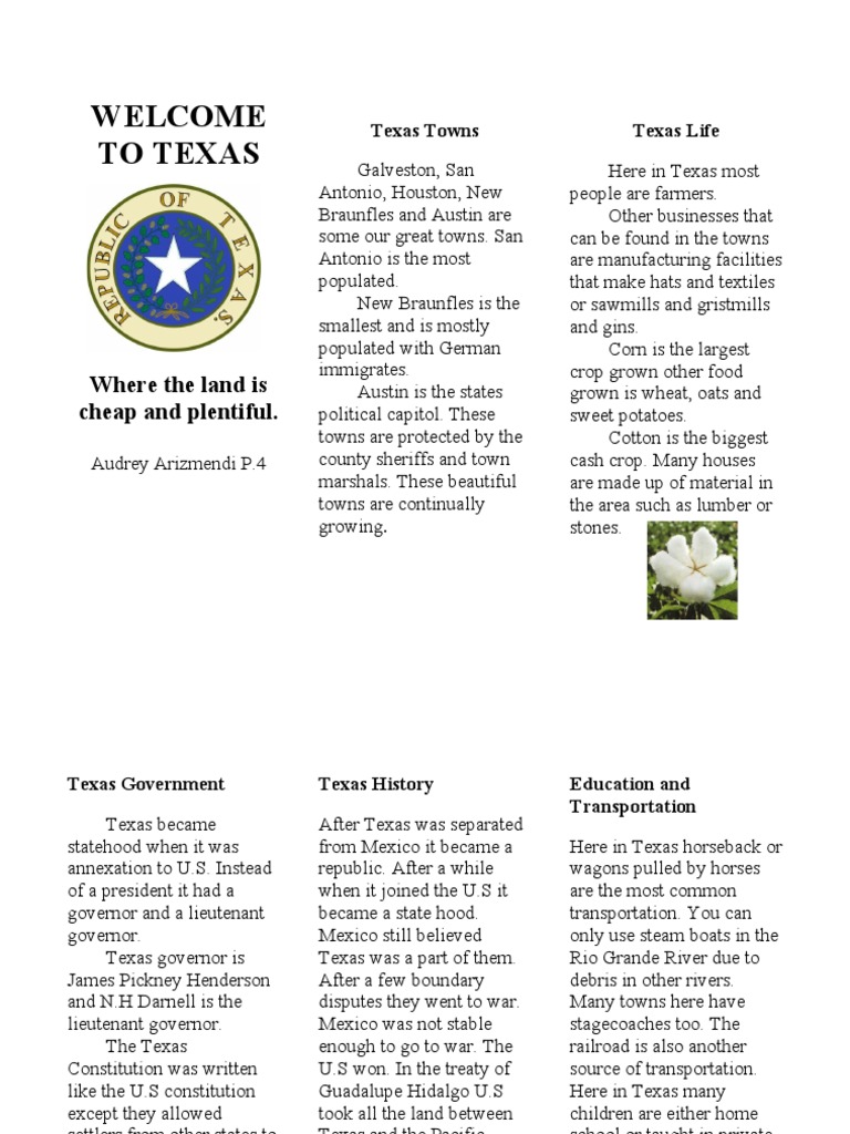 Texas Towns, Life, and History Overview | PDF | Texas | North America