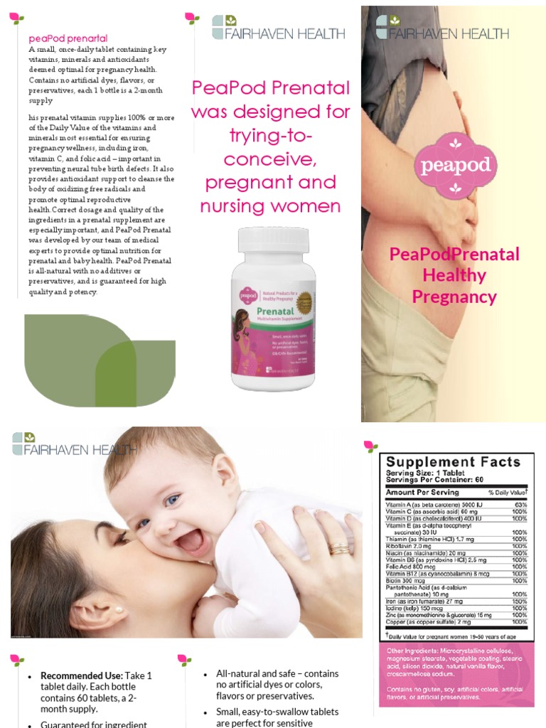 PeaPod Prenatal Vitamins for Pregnancy | PDF